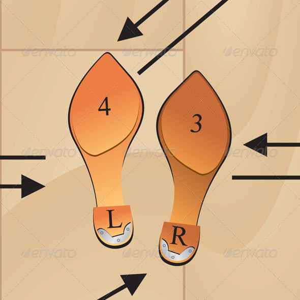 Cha-Cha Basic Dancing Steps, Vectors | GraphicRiver